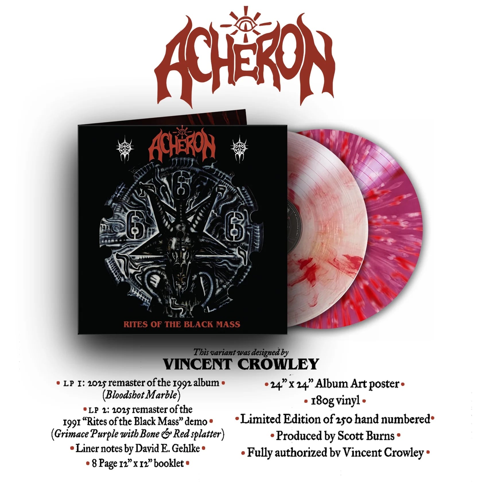 Acheron - Rites of the Black Mass double LP (Vincent Crowley designed ...